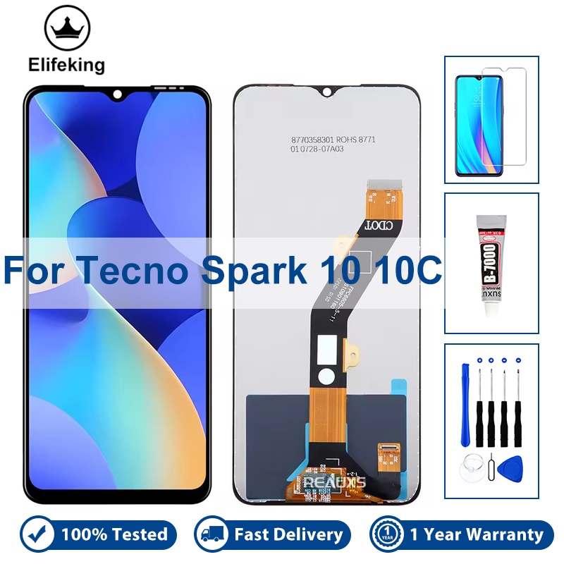 100% Tested LCD For Infinix Tecno Spark 10 10C KI5k KI5q KI8 Display ...