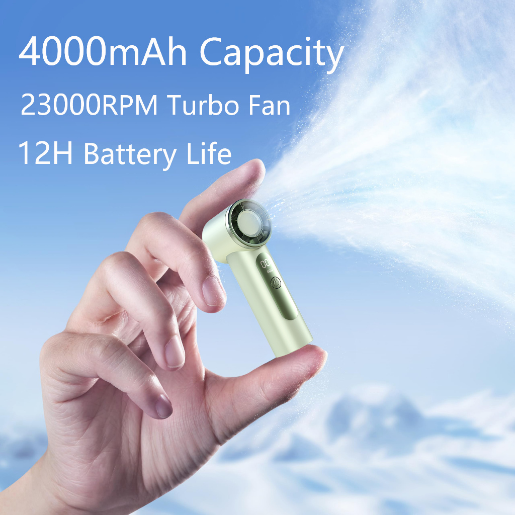 Smallest 4000mAh Portable Mini Handheld Turbo Fan, High-Speed Motor ...