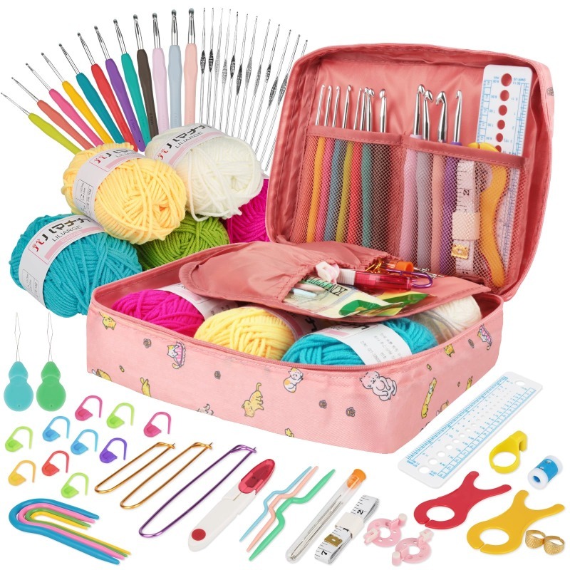 59PCS Beginner Crochet Kit for Adults Knitting Starter Kit Adults and ...