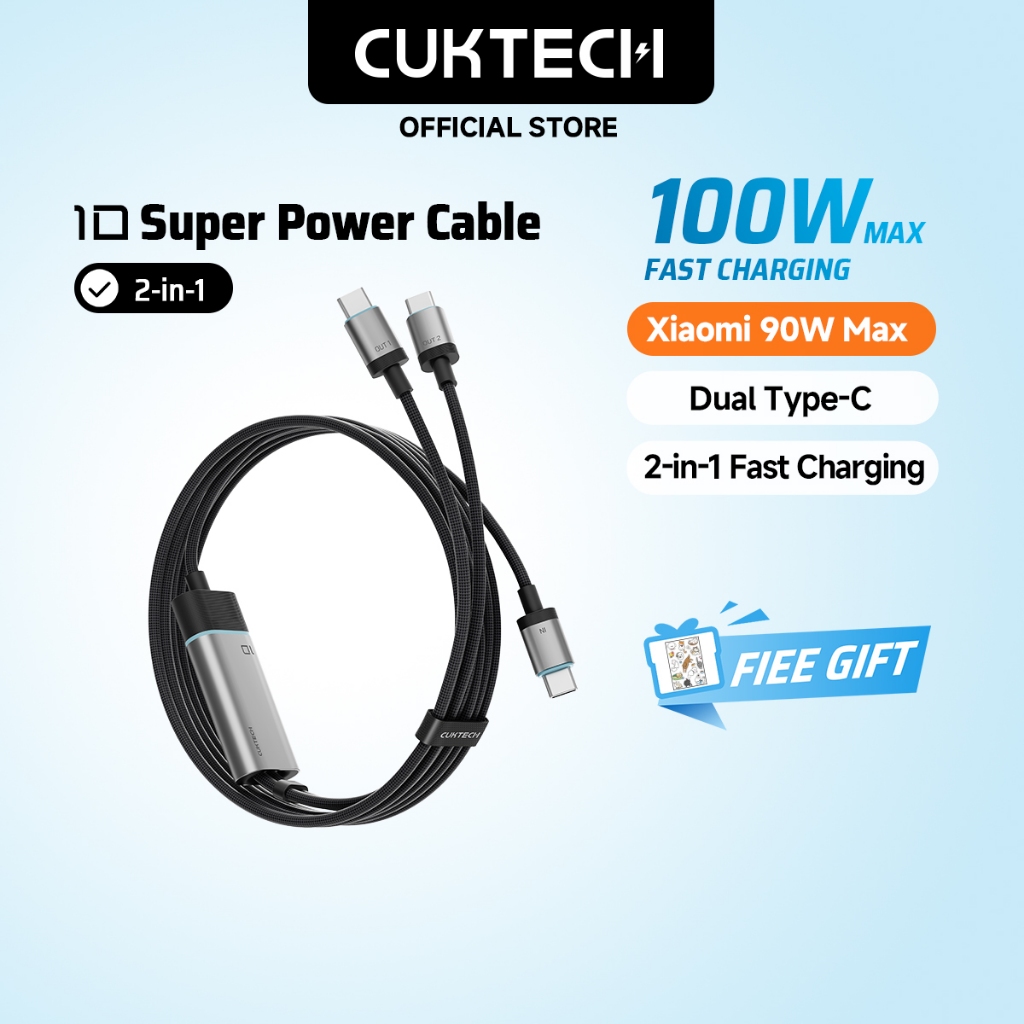 【New Arrival】 CUKTECH 2 in 1 100W Max USB C to Type-C+Type-C Fast ...