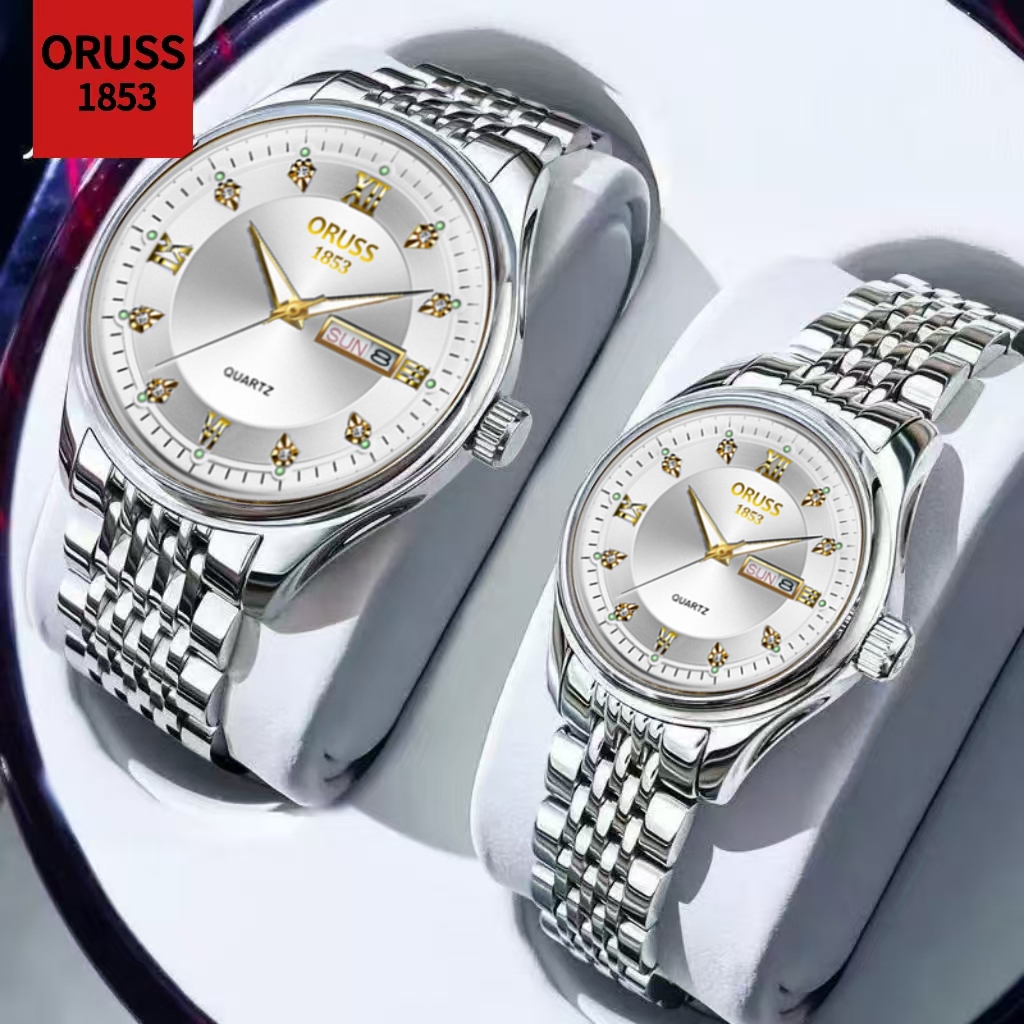 [Gift][With Box]ORUSS Original Brand Couple Luxury Stainless Steel ...