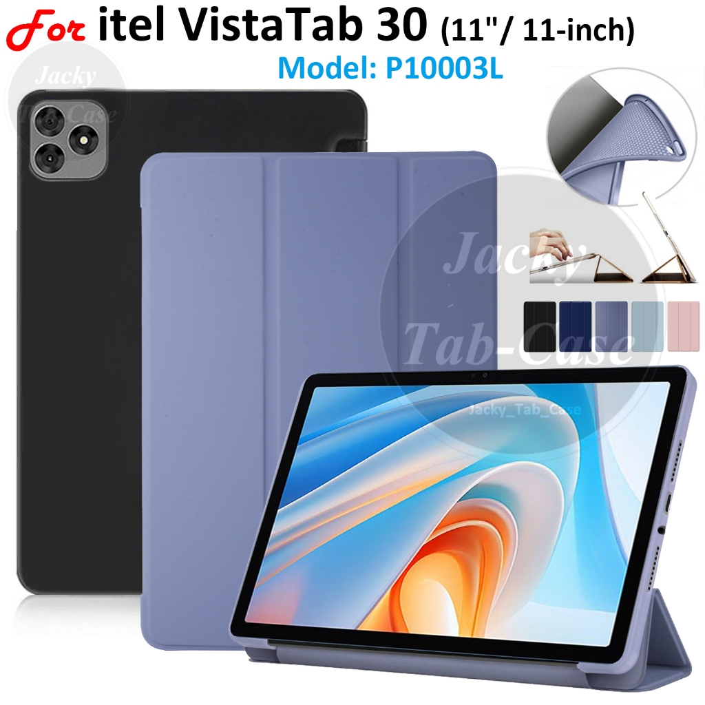 For itel VistaTab 30 (11") Fashion Folding Stand Flip Cover Soft ...