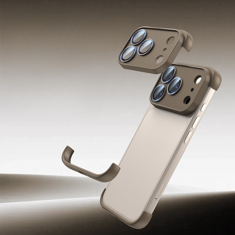 HOCE Corner Pad Frameless Bare Phone Case For iPhone 17 16 15 14 13 12 ...