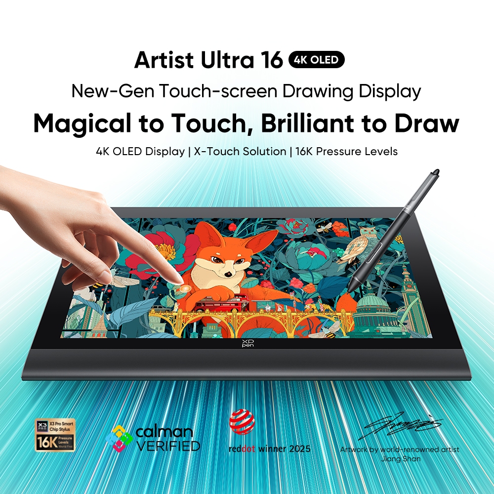 XPPen Ultra16 Touch-screen Drawing Display 4K LED Pen Display With 16 ...