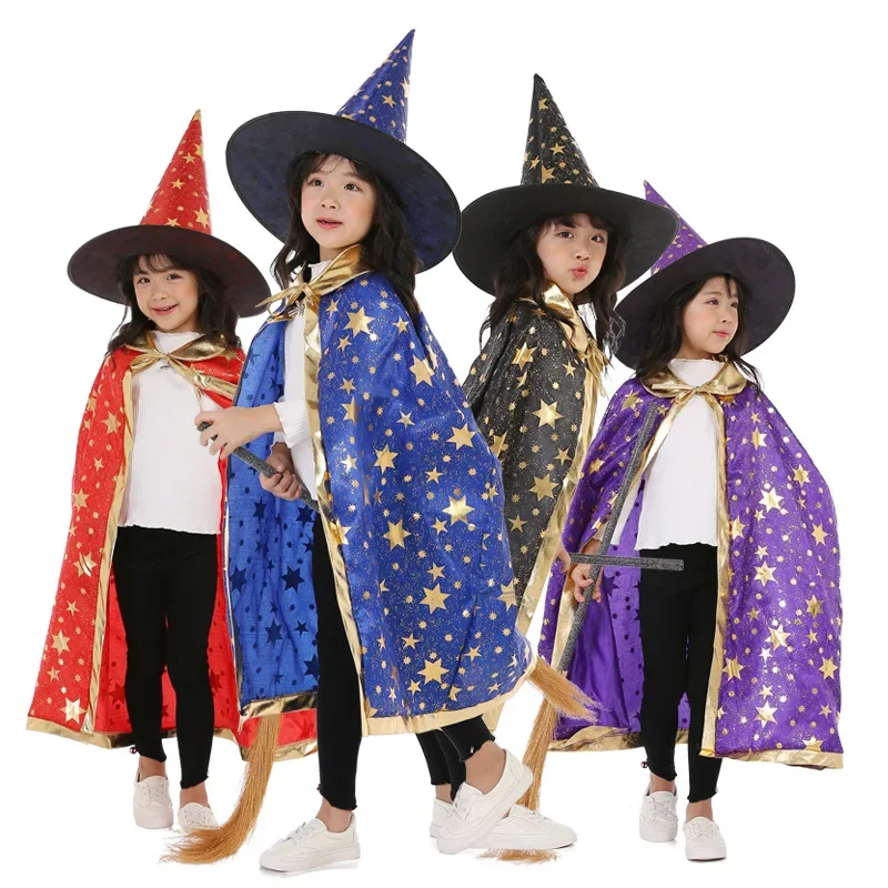Kids Halloween Costumes Witch Cloak Witch Cape with Hat Children ...
