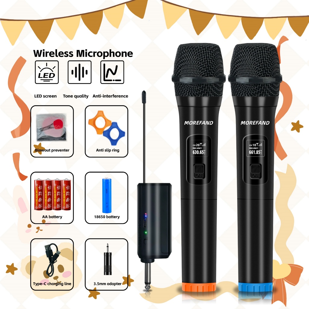 Wireless microphone, 308 UHF ultra-high frequency, interference-free ...
