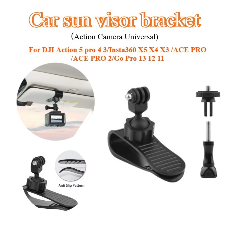 Universal Car Sun visor mount For Insta360 X5 X4/Ace Pro 2 / GoPro ...