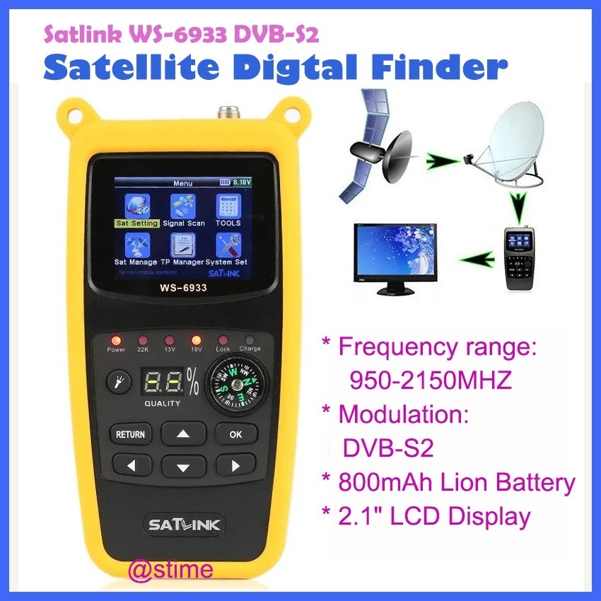 WS-6933 DVB-S/S2 FTA Satellite TV Receiver Digital Satellite Meter 2.4 ...