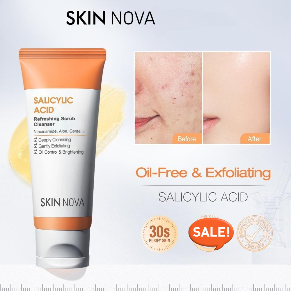 SKINNOVA Salicylic Acid Acne Deep Cleaning Gentle Exfoliating Oil ...