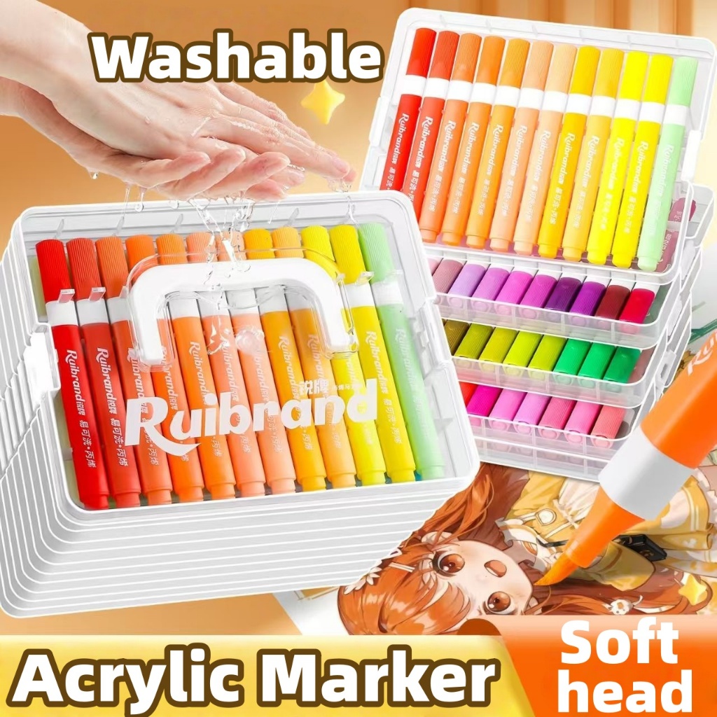 Acrylic Marker Pen Set Waterproof Art Painting Pens DIY Painting ...