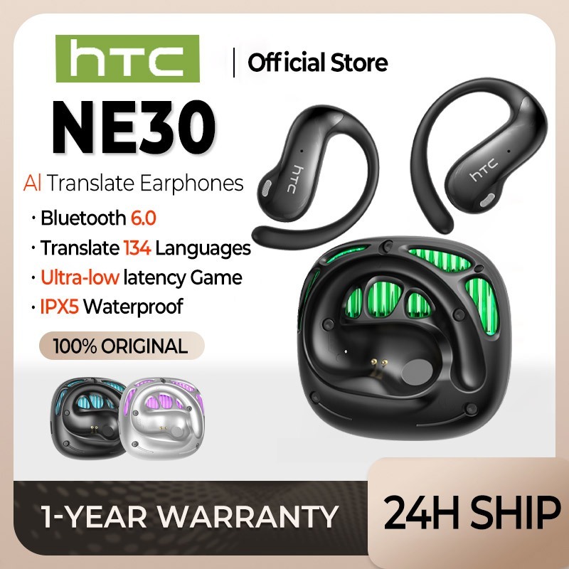 HTC NE30 AI Translation Headphones Bluetooth 6.0 Real-Time 135 ...
