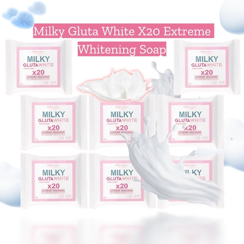 10PCS Milky Gluta White X20 Extreme Whitening Soap Dark Spot Scars ...