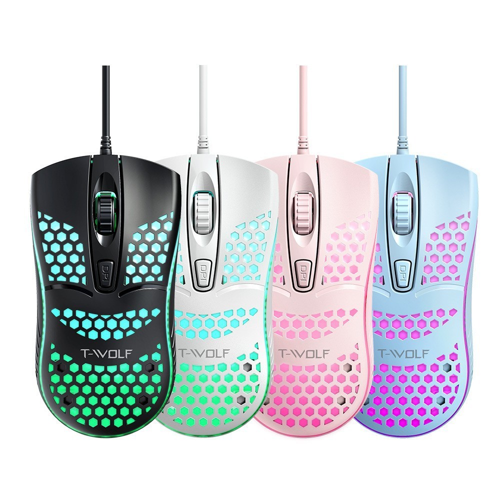 T-WOLF V15 Wired Gaming Mouse with RGB Lighting, USB Interface and ...