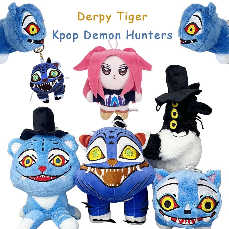 Creative KPop Demon Hunters Stuffed Toys 21cm Derpy Tiger Plush Doll ...