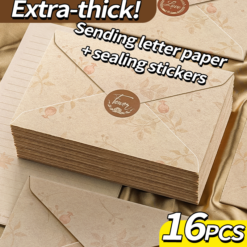ONHAND Vintage Floral Envelope Set Thick Specialty Paper Free Letter ...