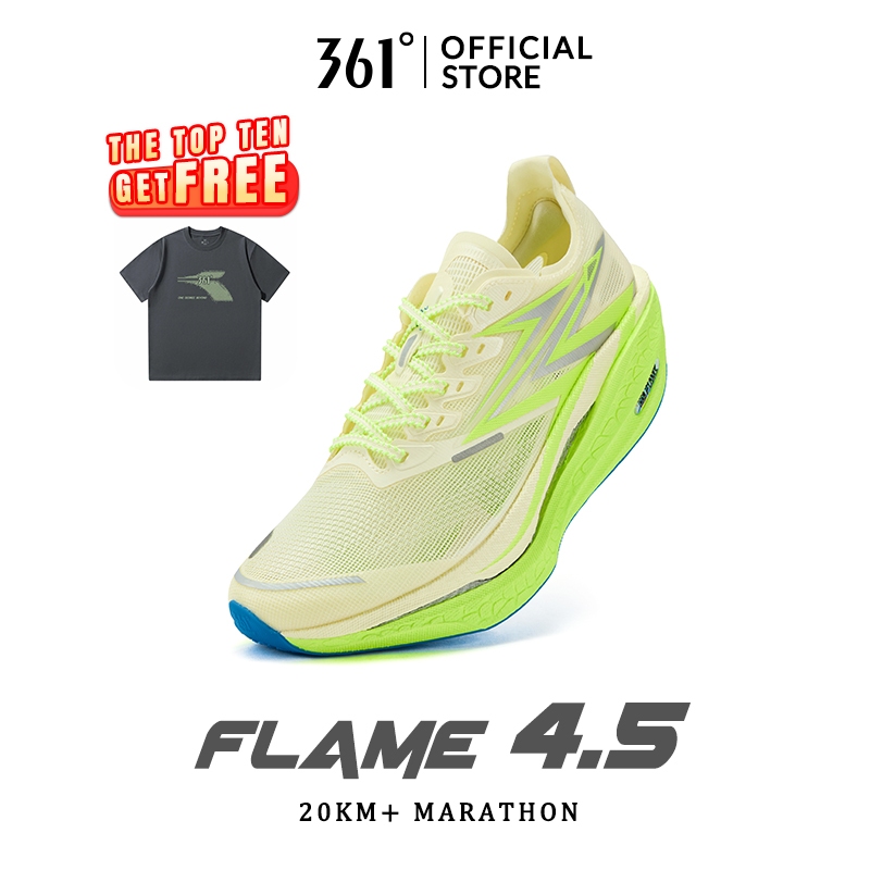 361 Degrees Flame 4.5 Men Running Shoes Carbon Plate Professional Anti ...