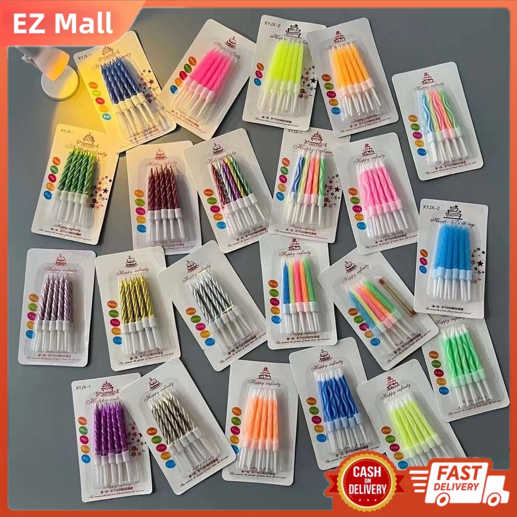 EZ Mall Thread Color Birthday Candles Macaron Cake Candles Birthday ...