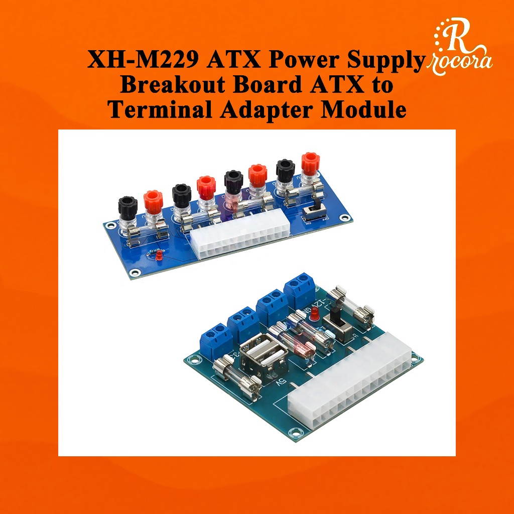 XH-M229 ATX Power Supply Breakout Board ATX to Terminal Adapter Module ...