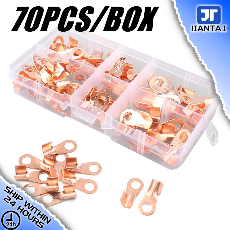 70 Pcs Cable Connection Copper Terminal Open Lugs Wire Copper Terminal ...