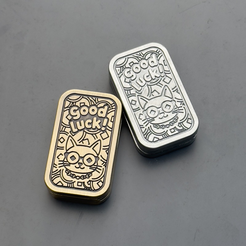 Metal EDC Magnetic Push Card Haptic Coin Mechanical Slider Pushing ...