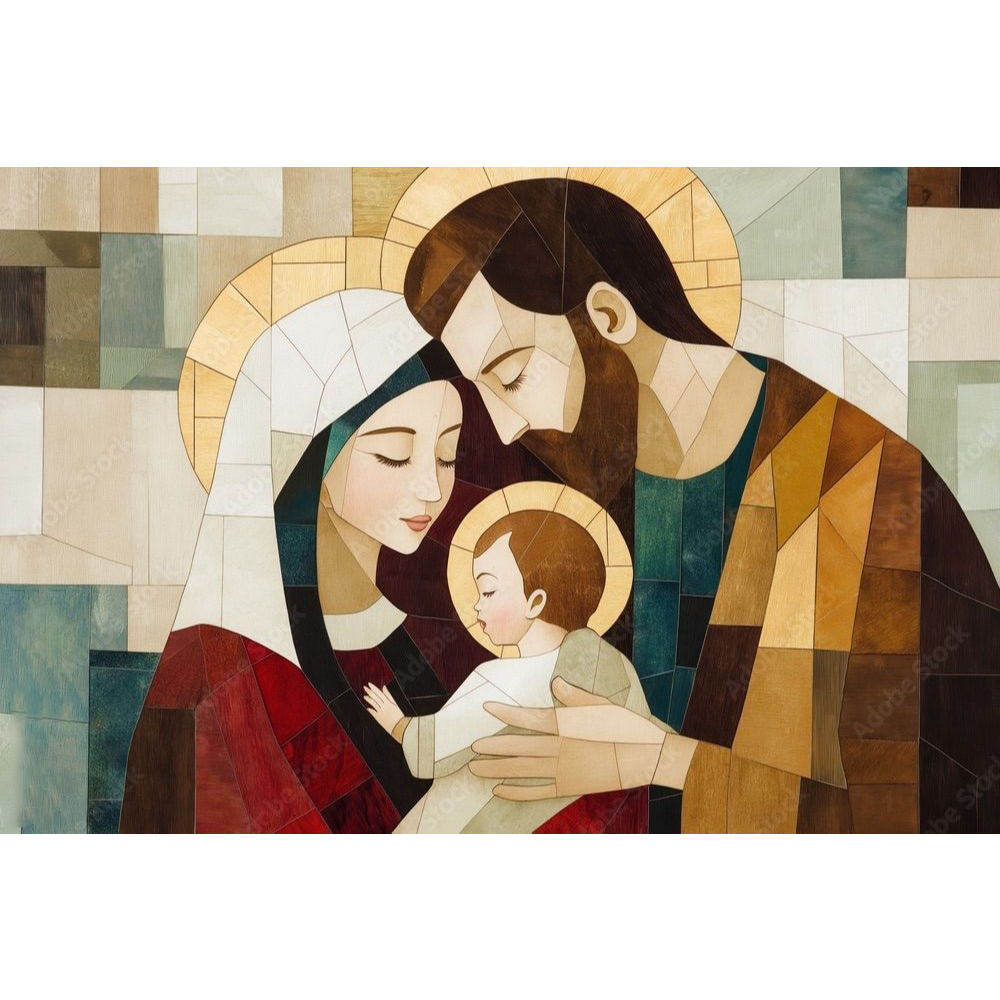 Holy Family Portrait Poster Print Mural Art Picture Canvas Painting ...
