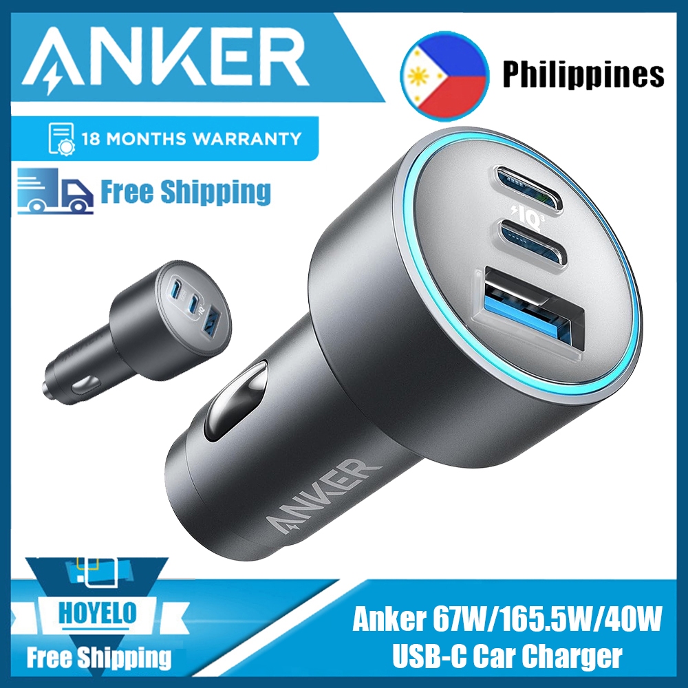 Anker 67W/165.5W/40W USB-C Car Charger PIQ 3 Compact Fast Charger, Car ...