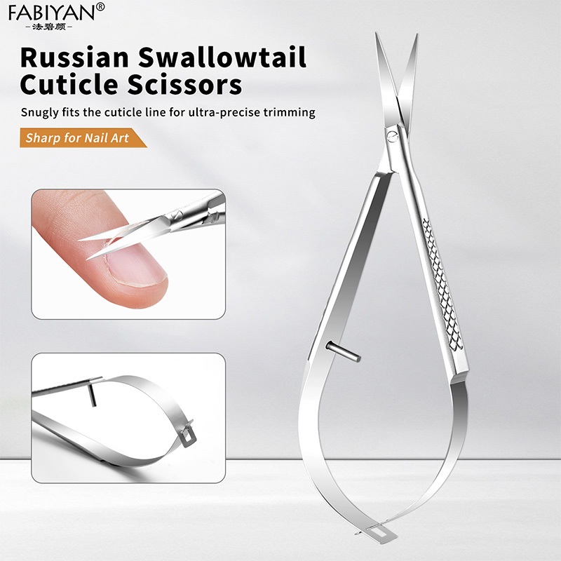Russian cuticle nipper tailcoat dead skin scissors stainless thin ...