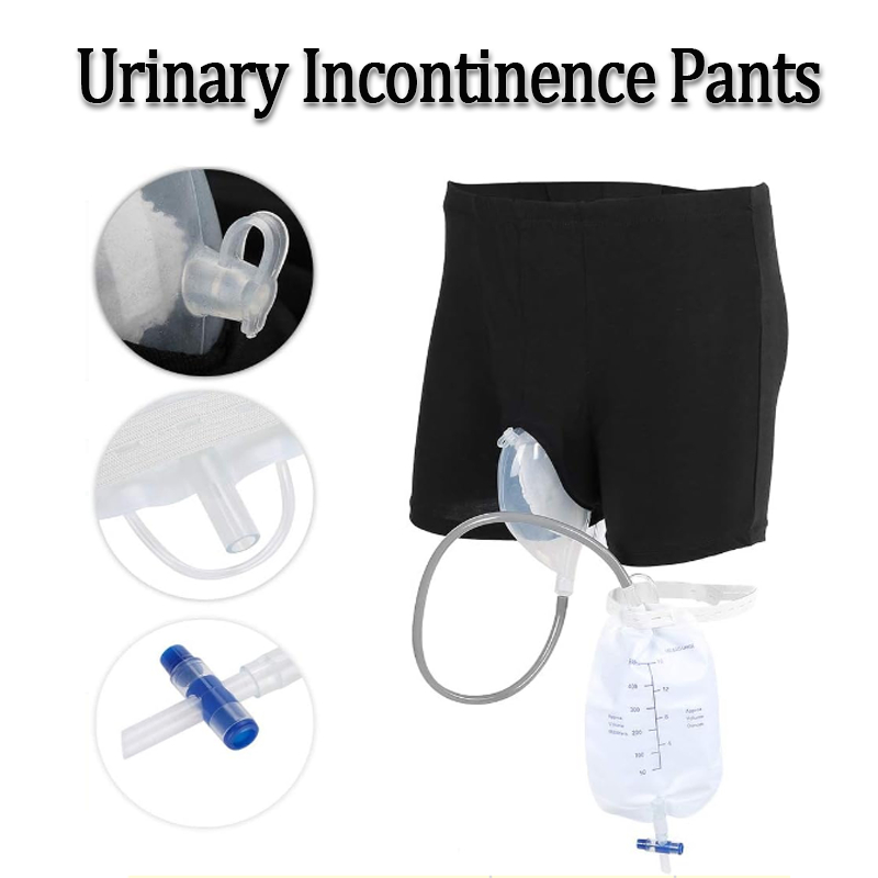 Men/Elderly Urinary Incontinence Pants TPU-Urinal Bag Catheter Reusable ...