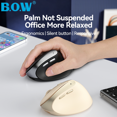 BOW MW261 2.4G Wireless Mouse Ergonomic Battery-powered/Rechargeable ...