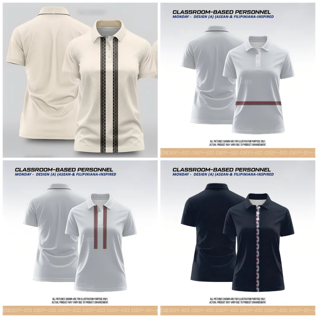 2025-2026 Deped Teacher Uniform Polo Shirt & T Shirts Monday To ...