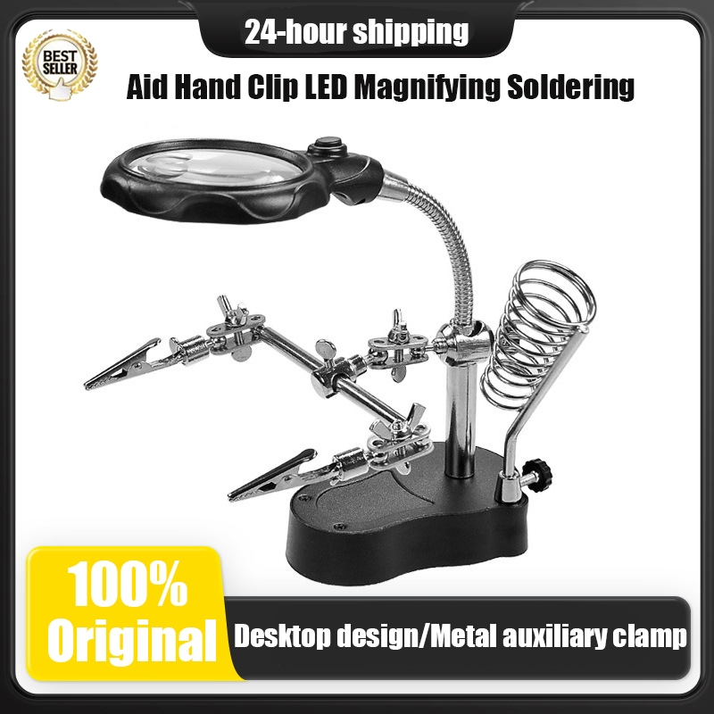 ⭐️COD+IN STOCK⭐️Aid Hand Clip Magnifying Soldering Iron Stand Lens ...