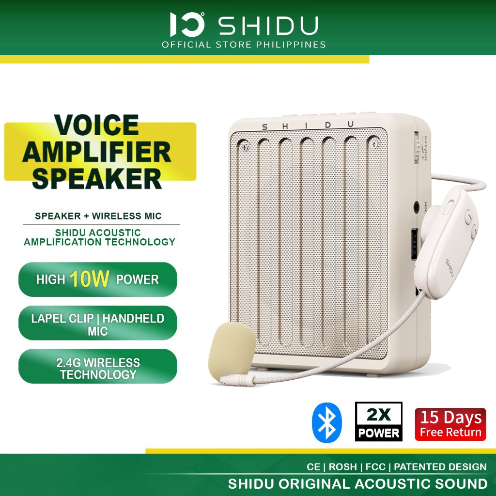 SHIDU Mini Portable Voice Amplifier Megaphone Wireless Microphone ...