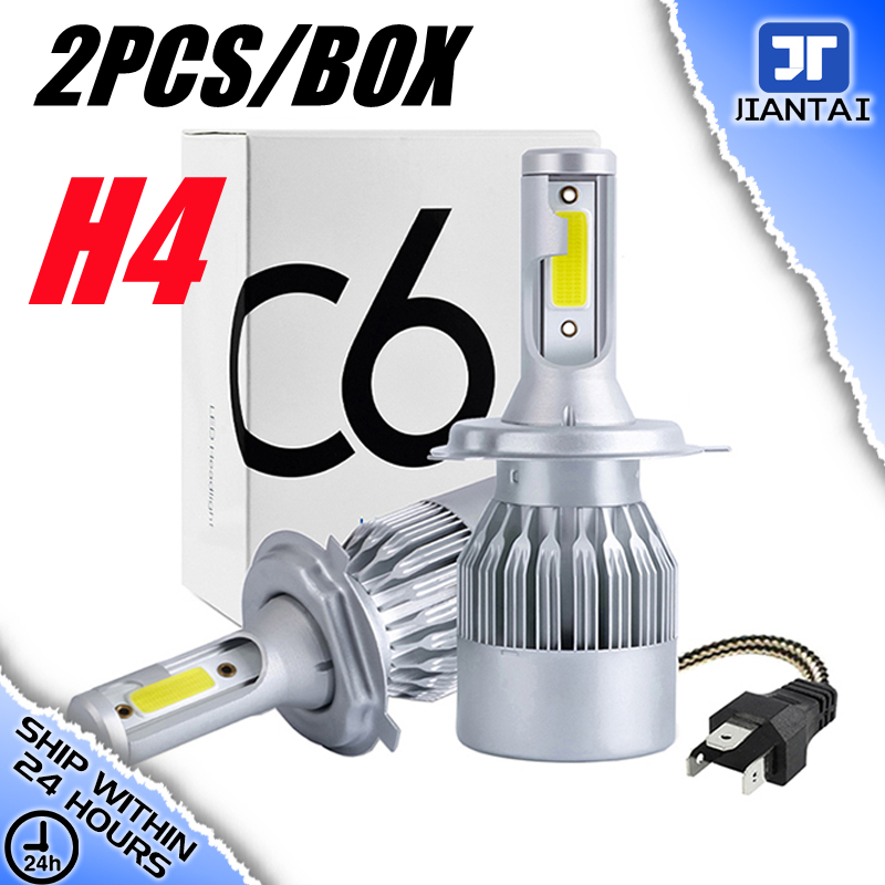 2PCS Upgrade Car C6 H4 Car LED Headlight Bulb 6500K Car LED Fog Lights ...
