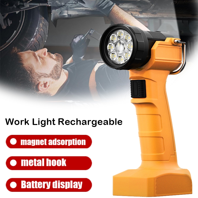 Work Light, LED Flashlight Rechargeable, 5 Light Modes, Hang Hook ...