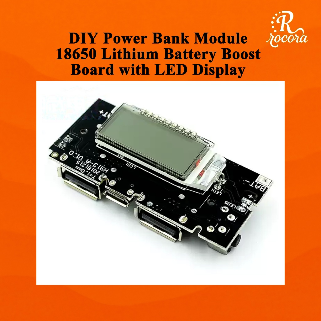 DIY Power Bank Module 18650 Lithium Battery Boost Board with LED ...