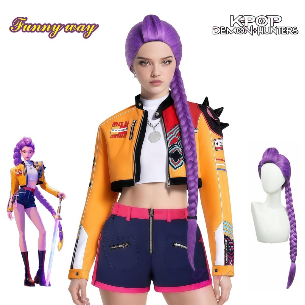 Rumi Cosplay Costume K-Pop Demon Hunters Womens Uniform Set Tops Jacket ...