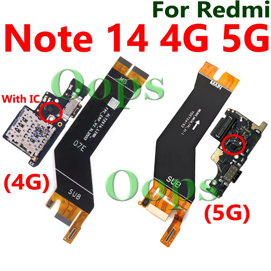 For Redmi Note 14 4G 5G USB Charging Port Mic Microphone Dock Connector ...