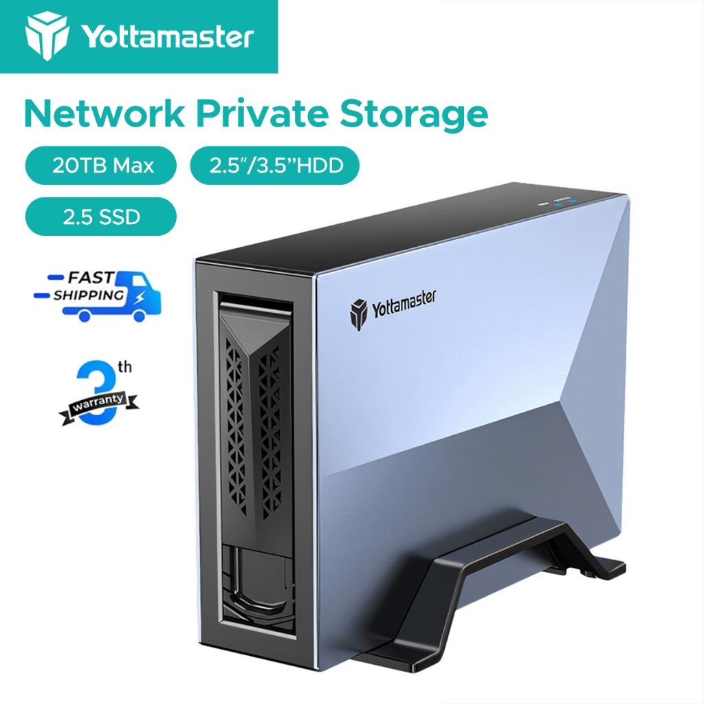 Yottamaster DM3 2.5/3.5 “HDD/SDD NAS Storage ARM Quad-Core Cortex-A55 ...