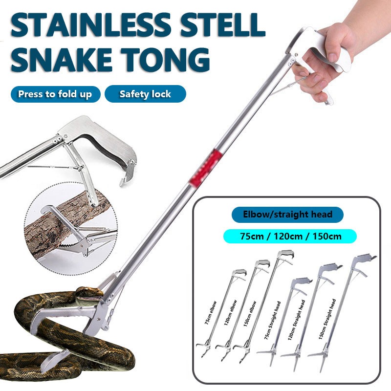 In Stock 】 Stainless steel snake trap folding and lengthening eel trap ...