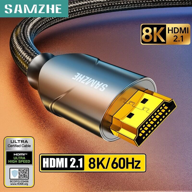 SAMZHE HDMI 2.1 Cable 8K/60Hz 4K/240Hz Dolby Vision High Speed 48Gbps ...