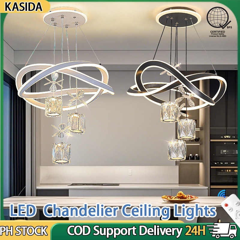chandelier ceiling light LED 3colors ceiling lamp with remote Pendant ...