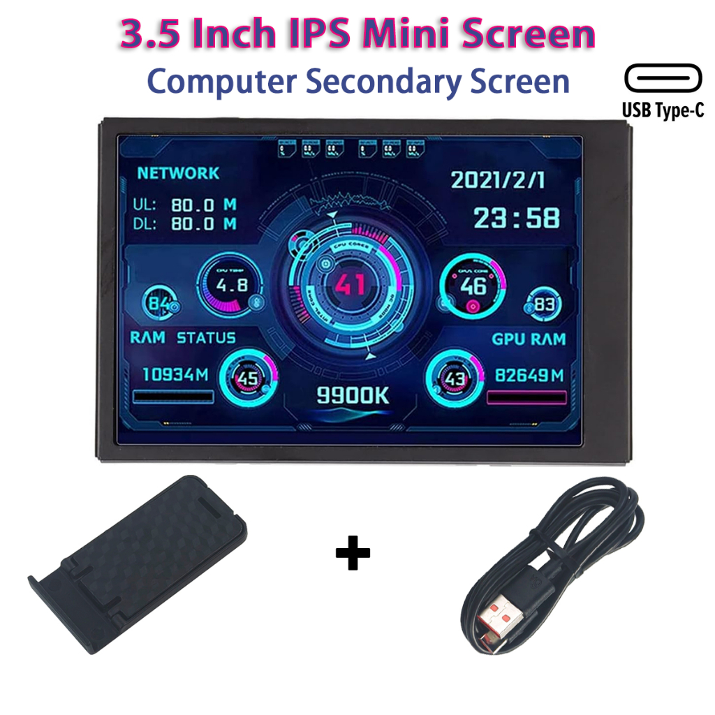 LAFVIN 3.5'' IPS USB Mini Screen Display with AIDA64 CPU RAM Data ...