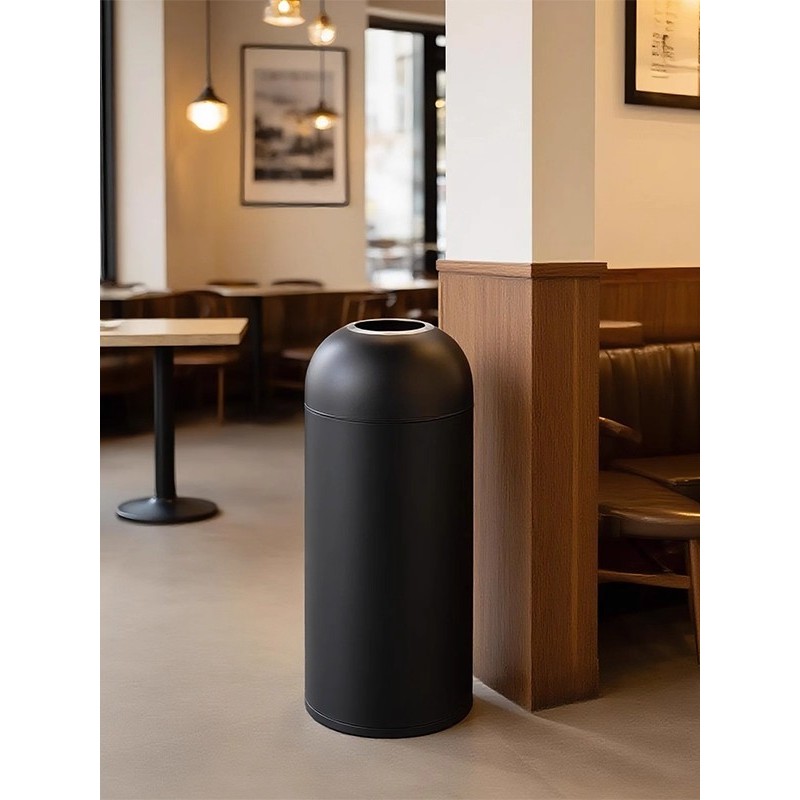 Bullet head trash can commercial hotel large capacity stainless steel ...