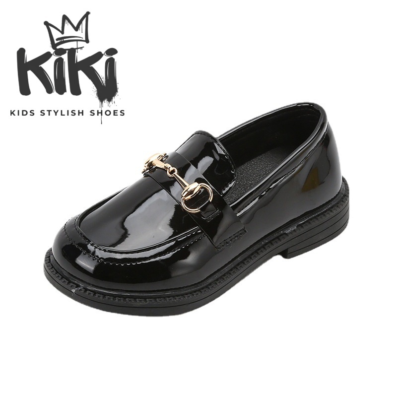 KIKI Elegant Kids Loafers Black Shoes For Kids Girls Princess Flats ...