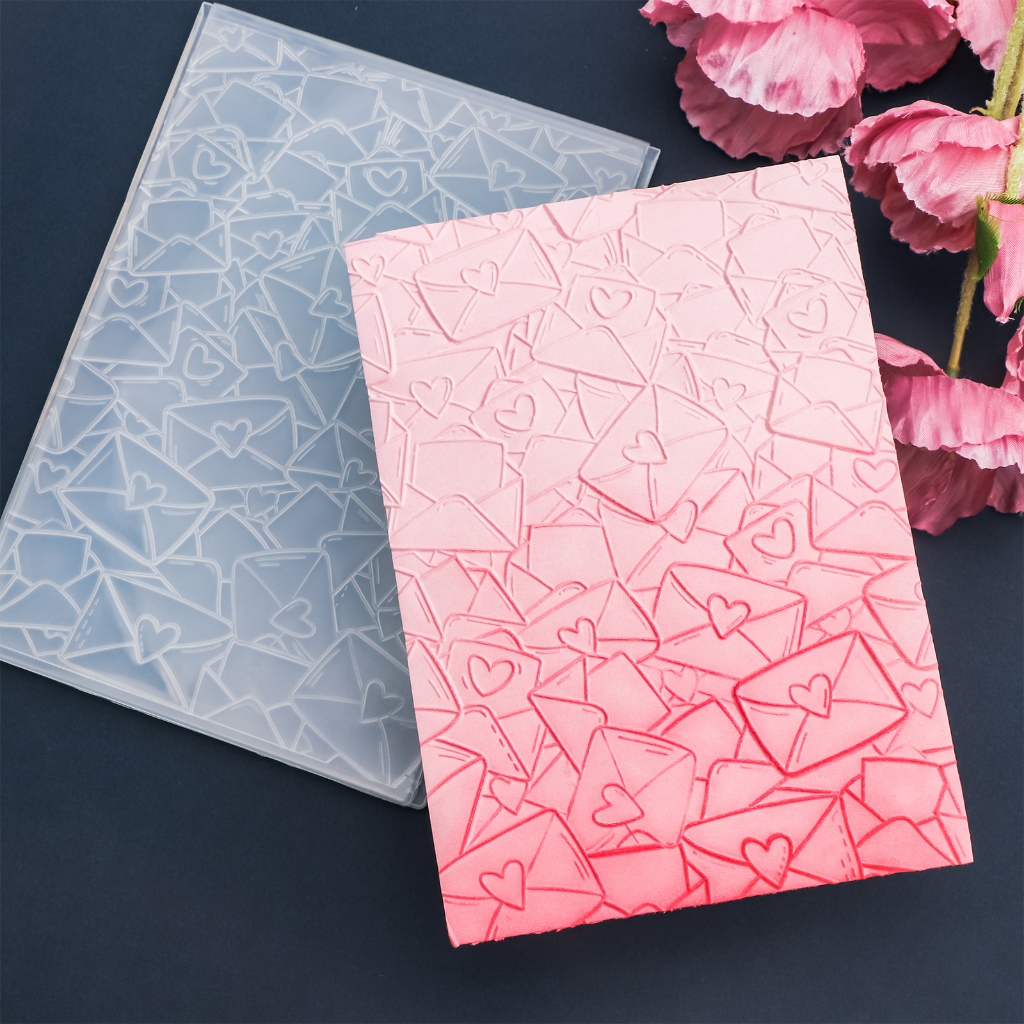 3D Embossing Folder Love Heart EnvelopePattern Scrapbooking Supplies ...