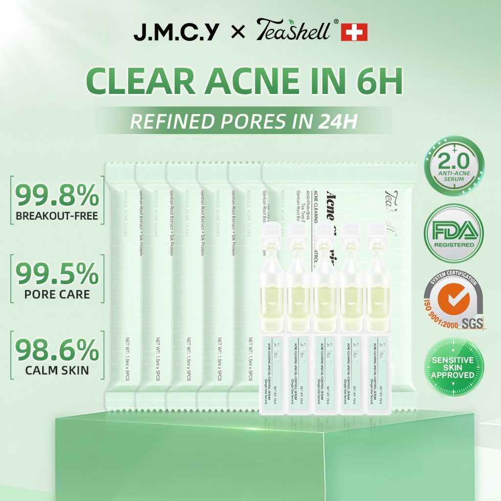 【2.0 Upgrade】JMCY× TEASHELL Acne clearing and Oil-Control Serum Acne ...