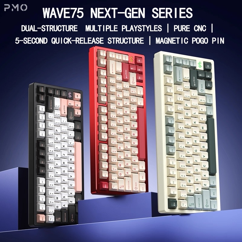 Elecfox PMO Wave75 Aluminum Mechanical Keyboard | Wireless Bluetooth ...