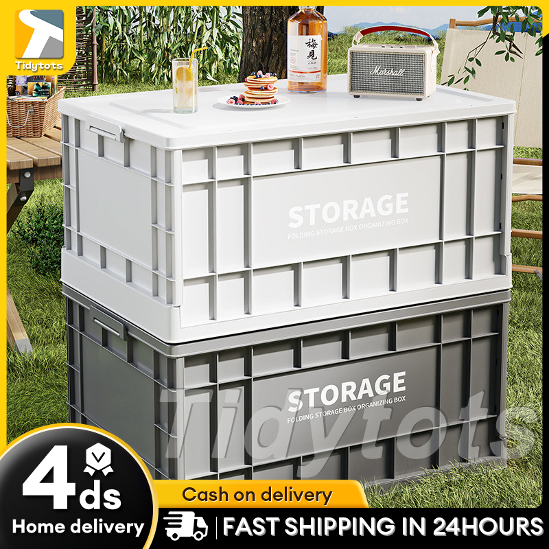 TIDYTOTS Foldable Plastic Storage Box Large Capacity Mobile Industrial ...