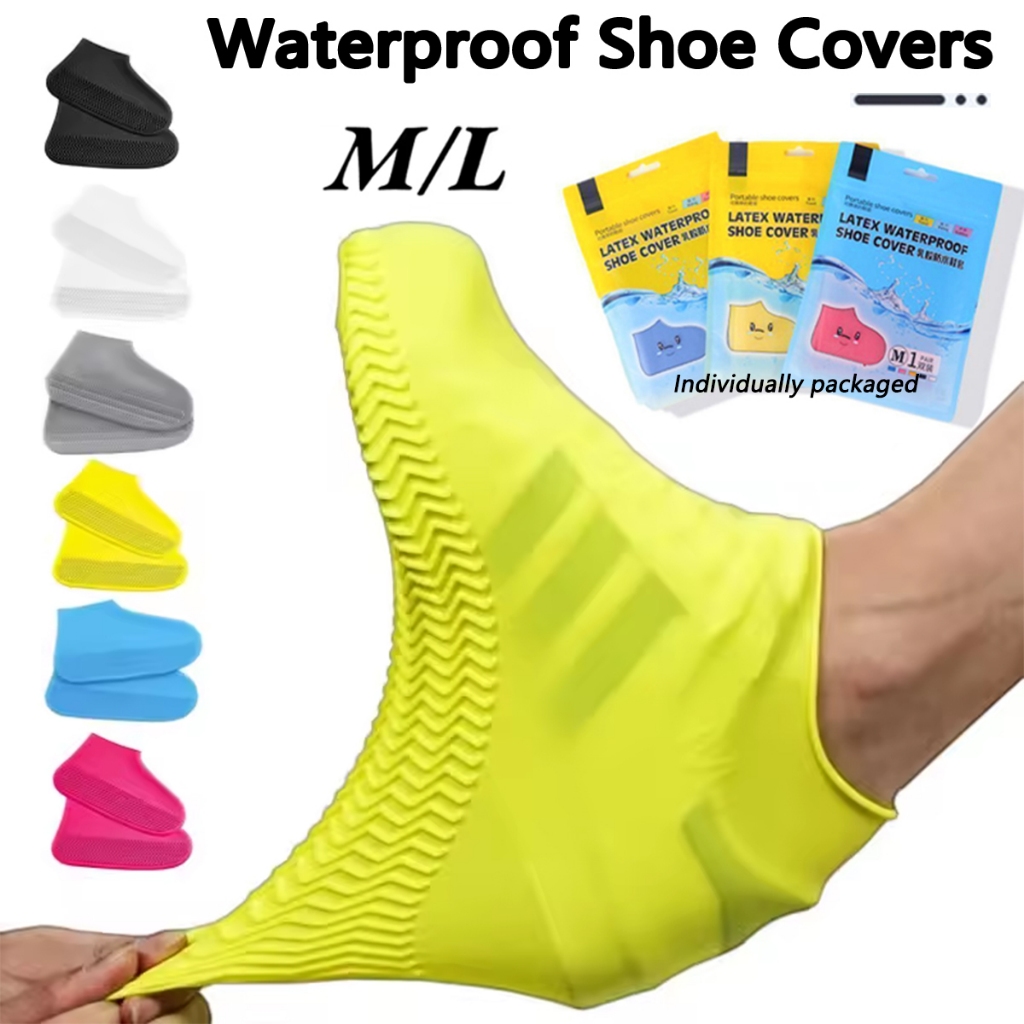 Rain Shoes Cover Silicone WaterProof Shoe Covers Slip-resistant Rubber ...