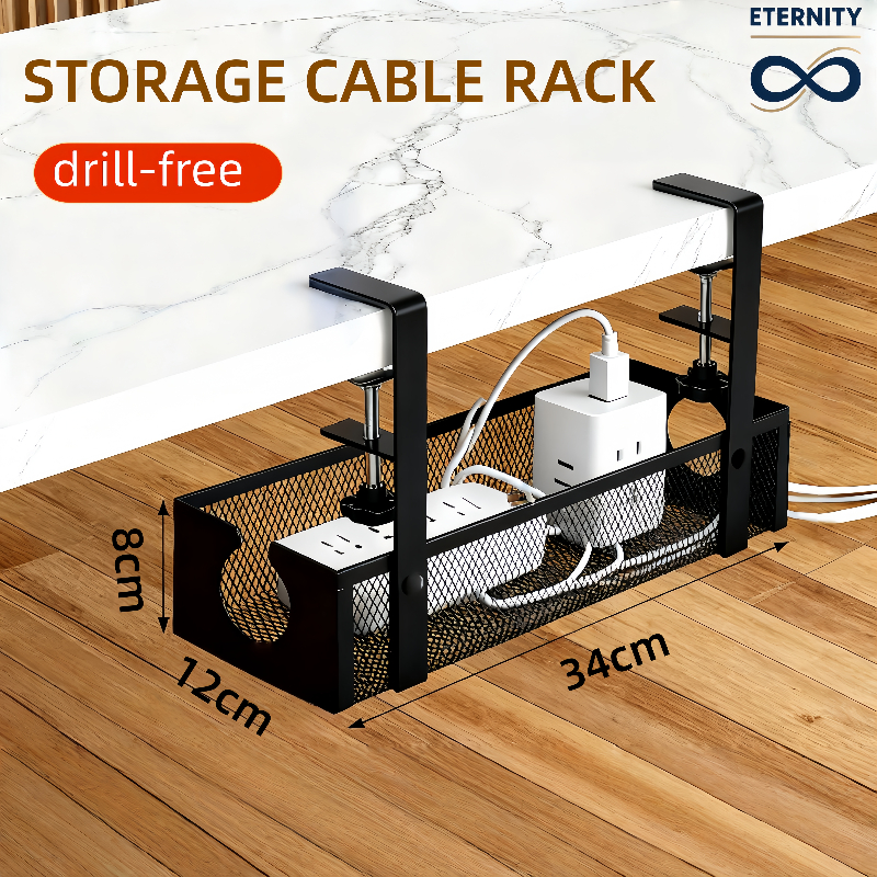 Under Table Cable Organizer Tray Wire Organizer Heavy Duty Desk Socket ...